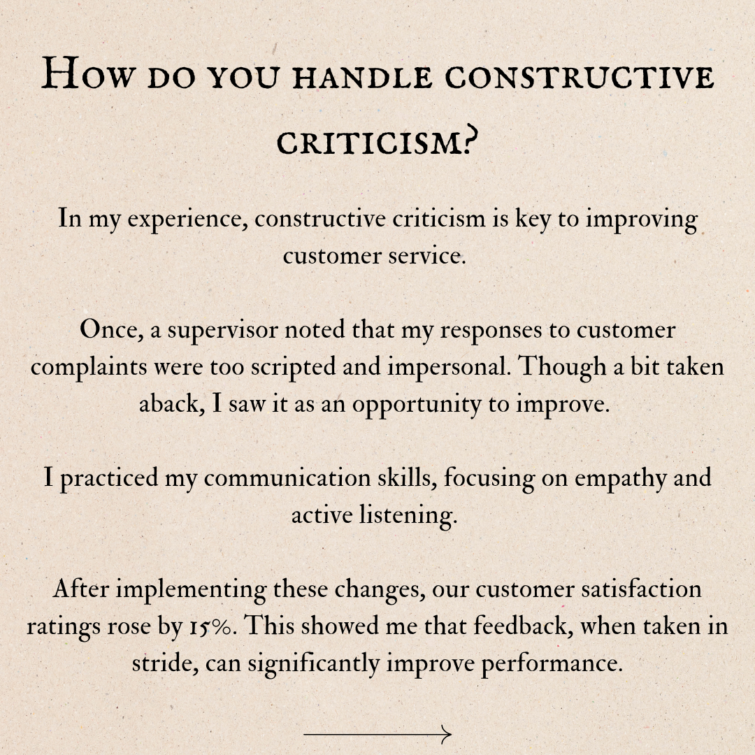 Interview Question How Do You Handle Constructive Criticism Answer Tips